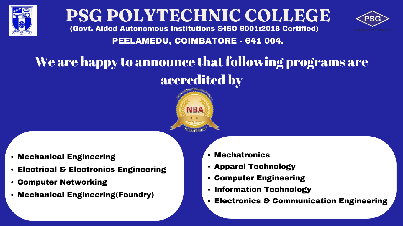 PSG Polytechnic College - Admission